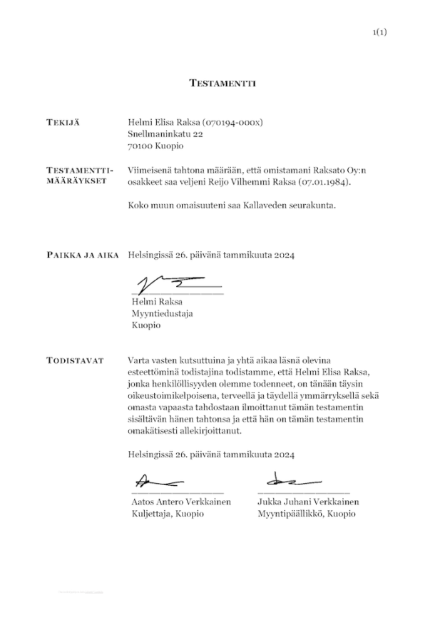 Testamentti | Laadi laadukas testamentti